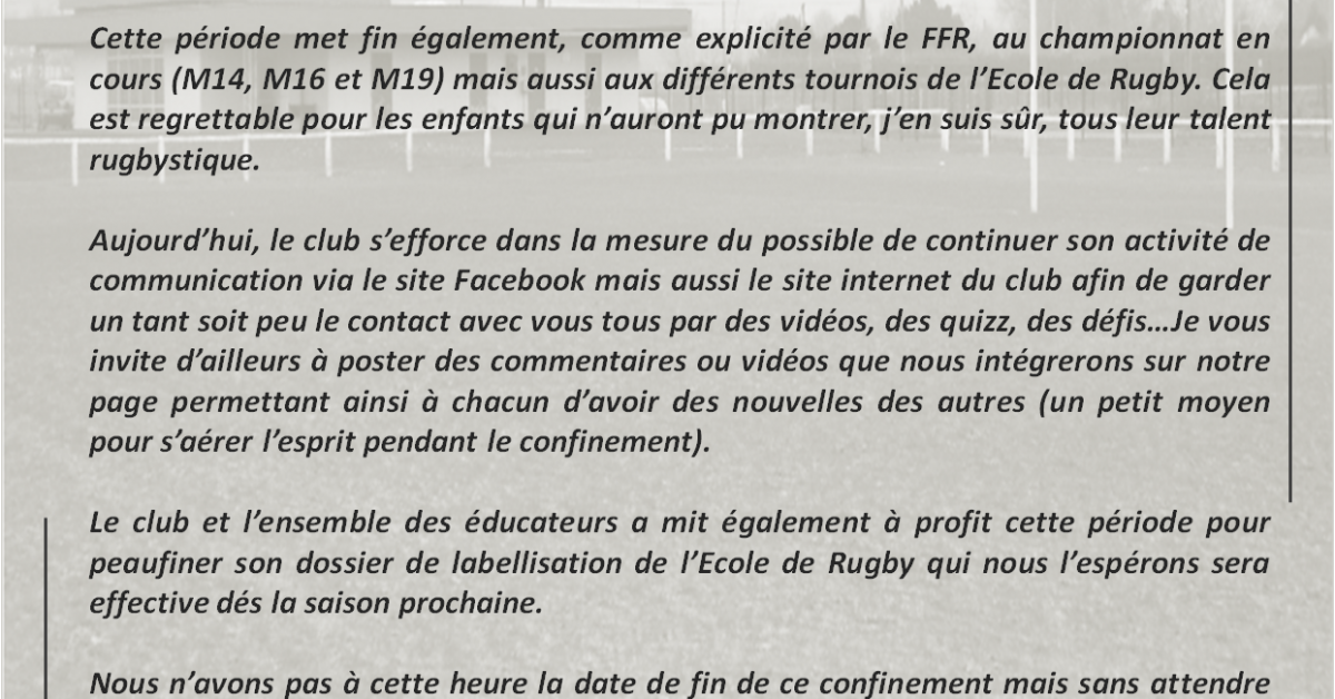 LE MOT DU PRESIDENT – %%sitename%%