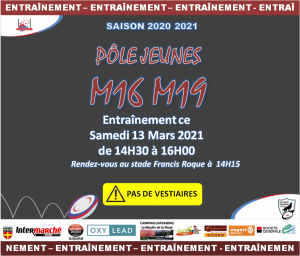 PÔLE JEUNES CAT M16 M19 ENTRAÎNEMENT – %%sitename%%